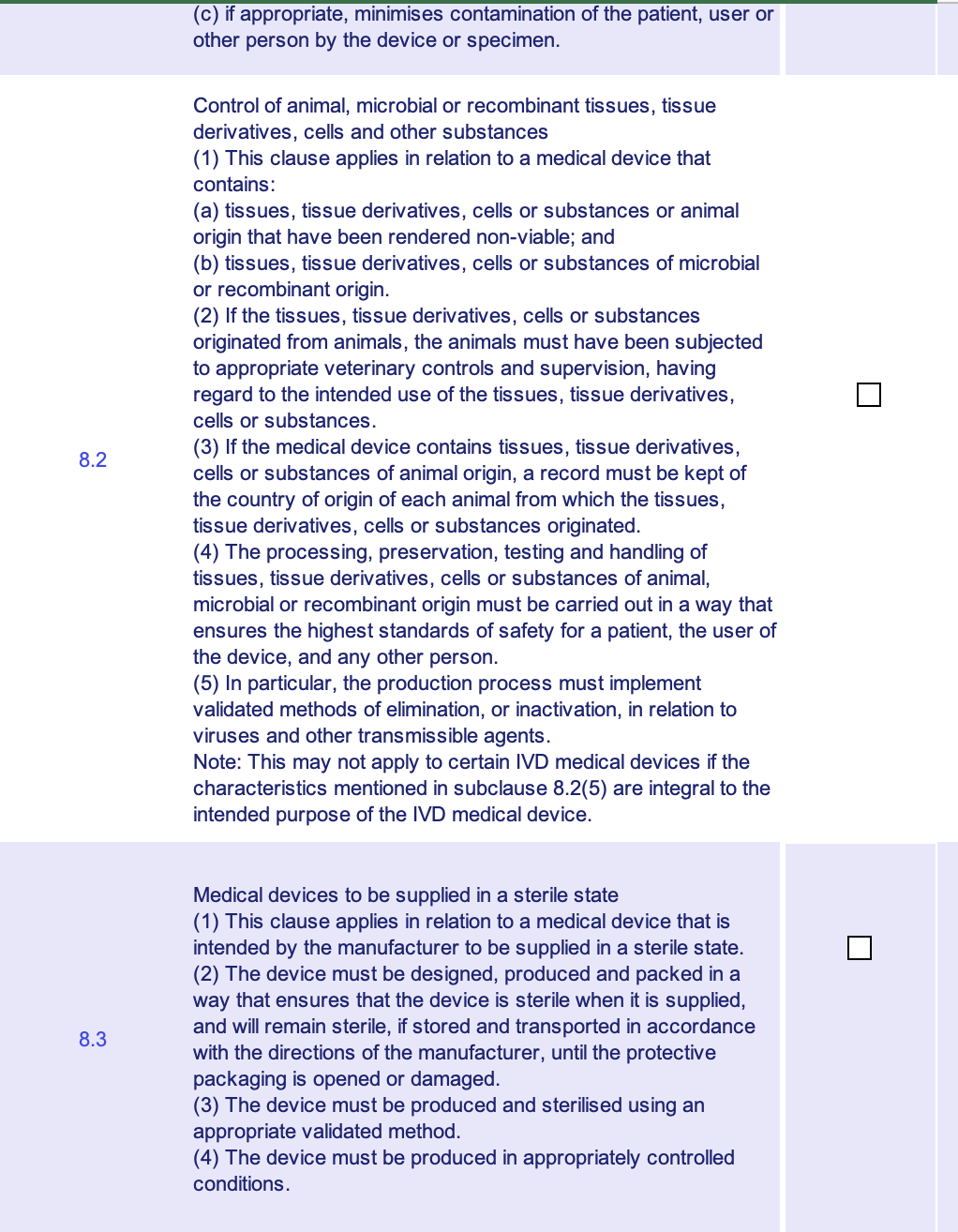 TGA essential principles checklist